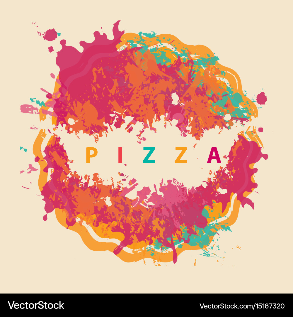 Banner with abstract image of pizza Royalty Free Vector