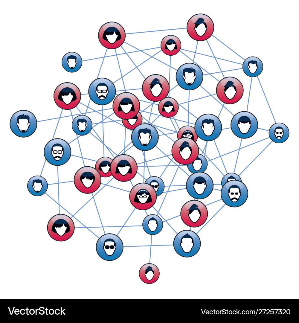 Buttons and icons for web and network human heads Vector Image