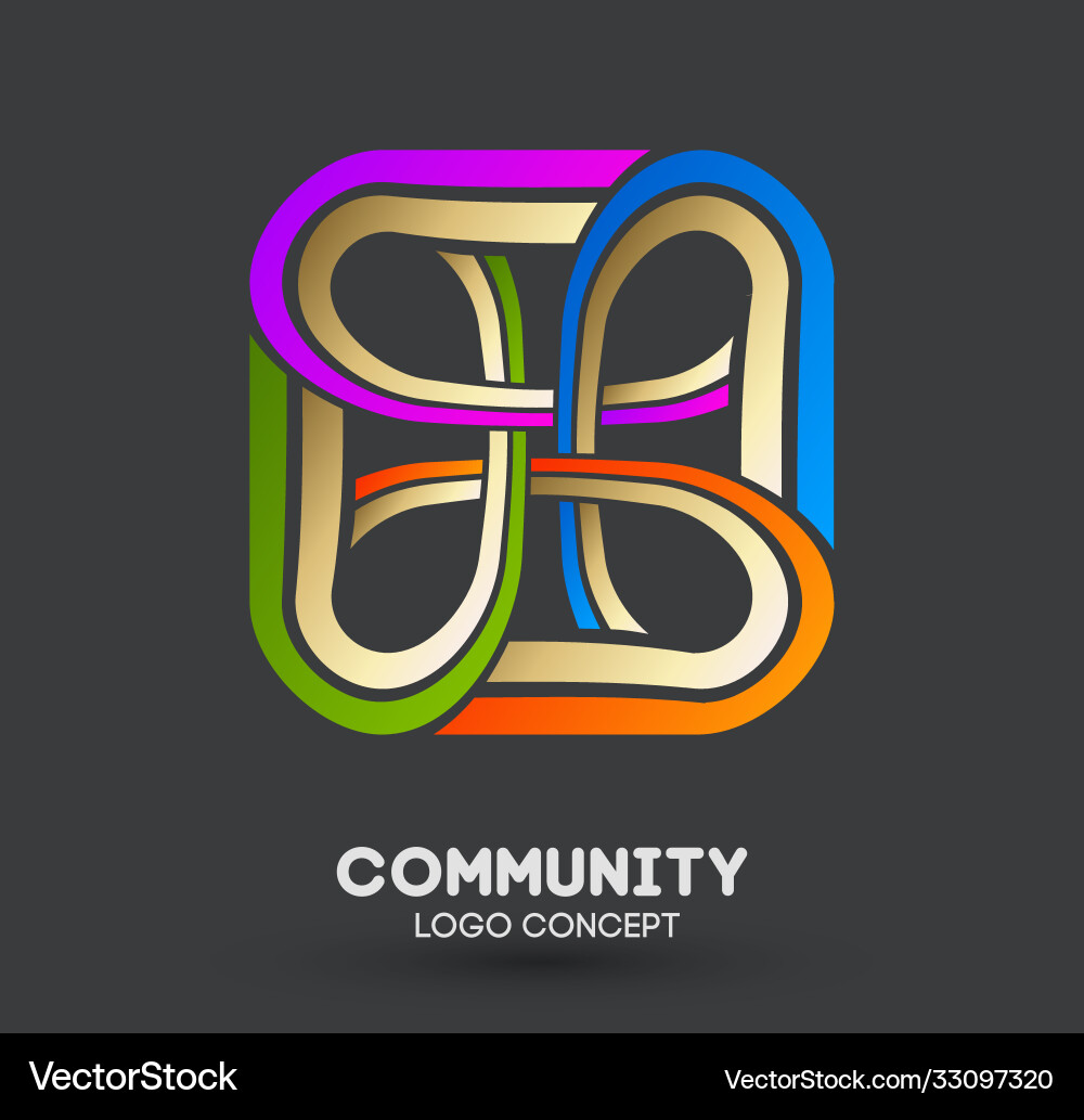 Connecting people logo design company Royalty Free Vector