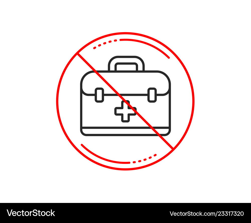 First aid kit line icon medical case sign Vector Image