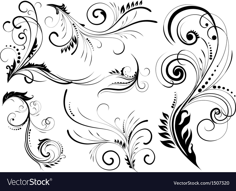 Floral pattern elements Royalty Free Vector Image