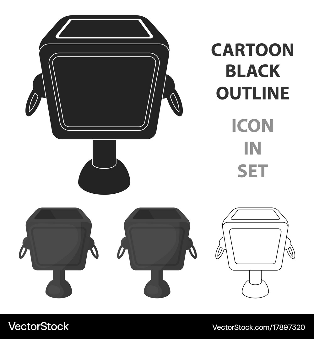 Garbage can icon in cartoon style isolated Vector Image