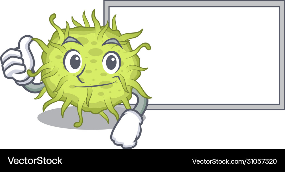 Humorous bacteria coccus cartoon design thumbs up Vector Image