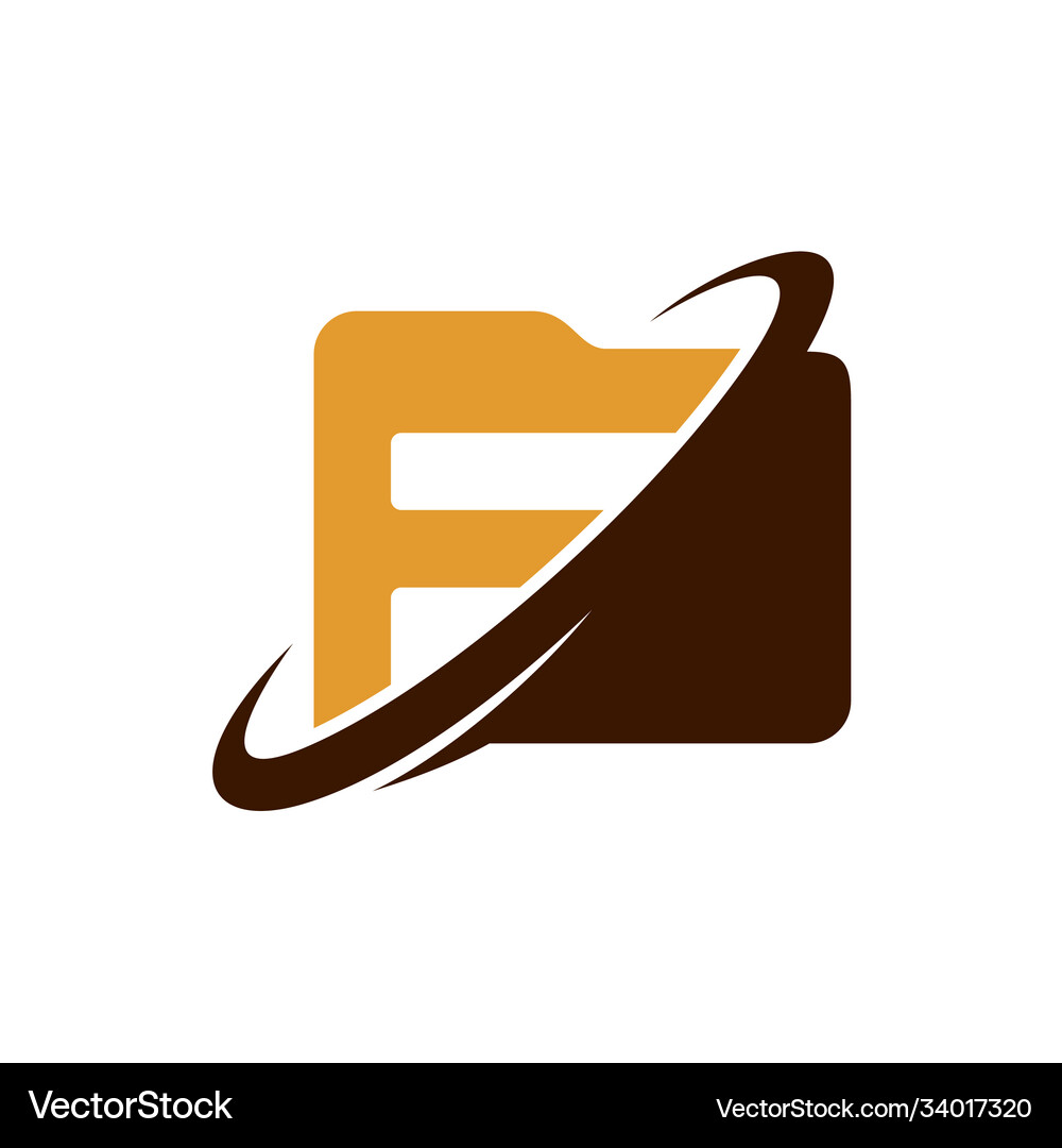 Letter f file logo Royalty Free Vector Image - VectorStock