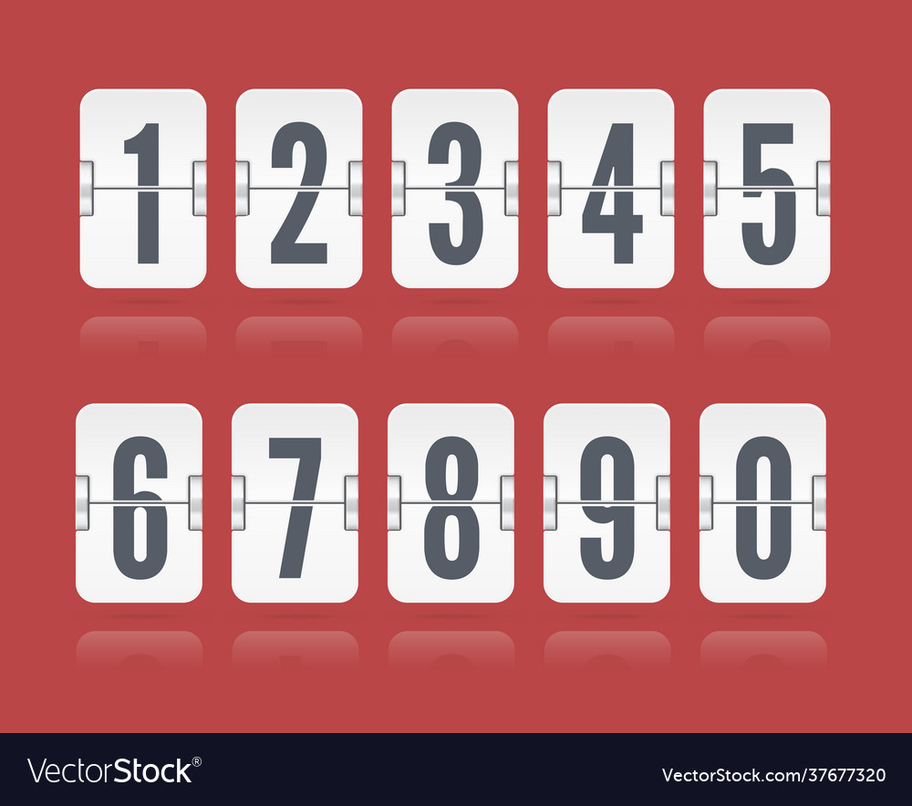 Numeric Flip Scoreboard With Reflections Vector Image