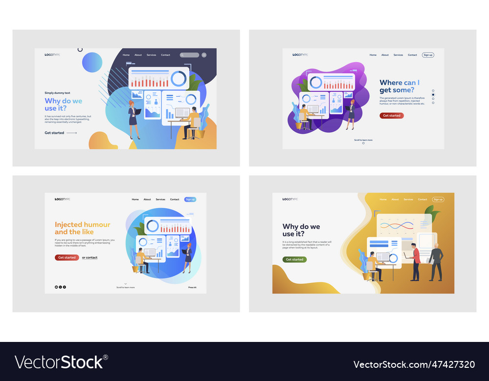 Report presentation set Royalty Free Vector Image