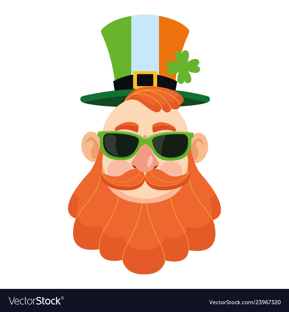 Saint patrick elf face Royalty Free Vector Image