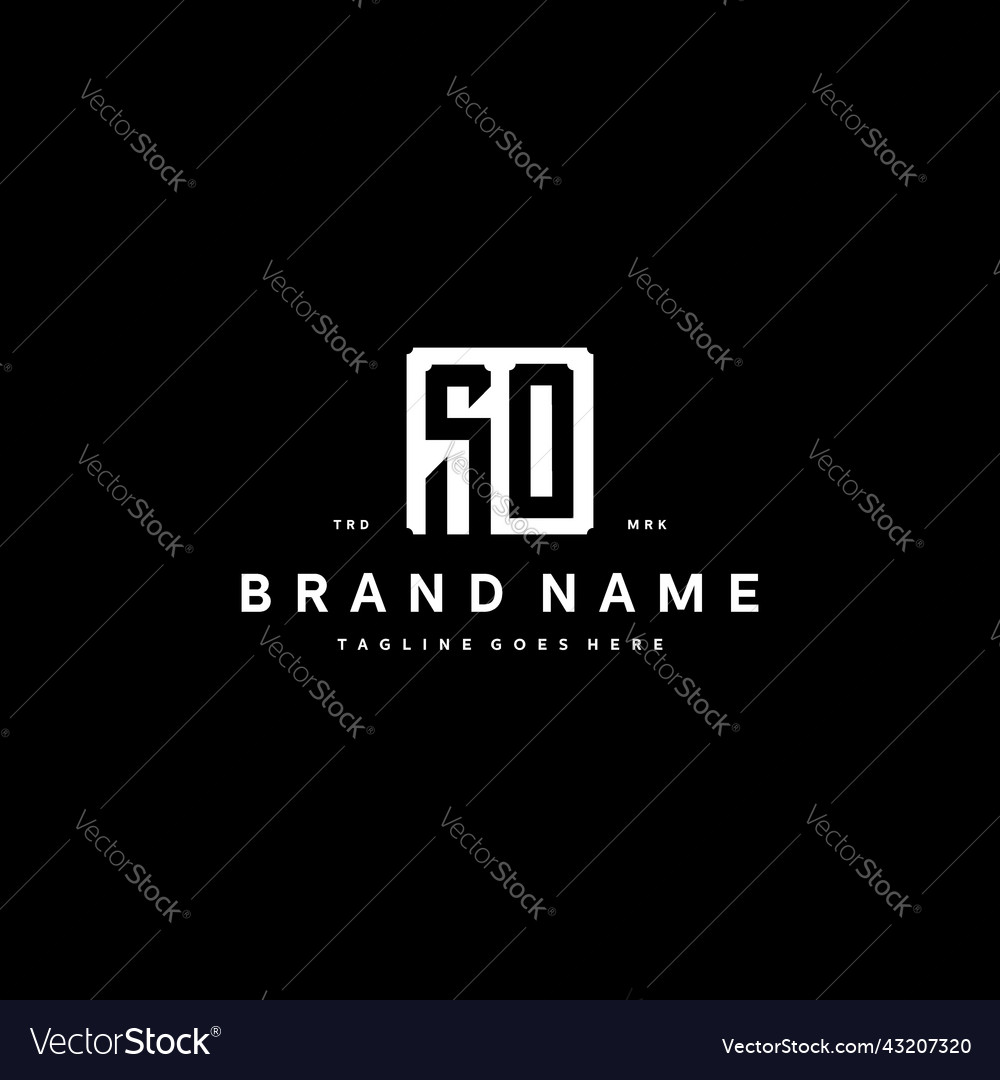 So monogram logo design with square rectangular Vector Image