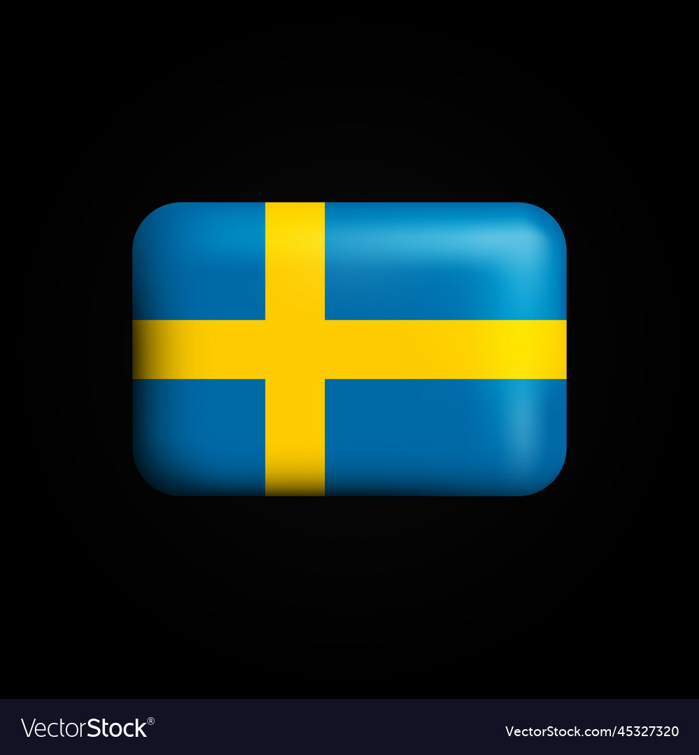 Sweden flag 3d icon national flag of Royalty Free Vector