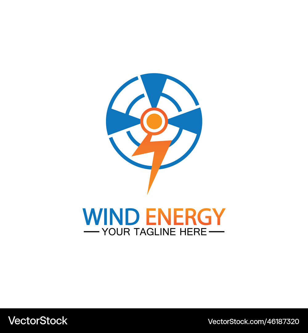 Wind energy logo renewable energy icon with Vector Image