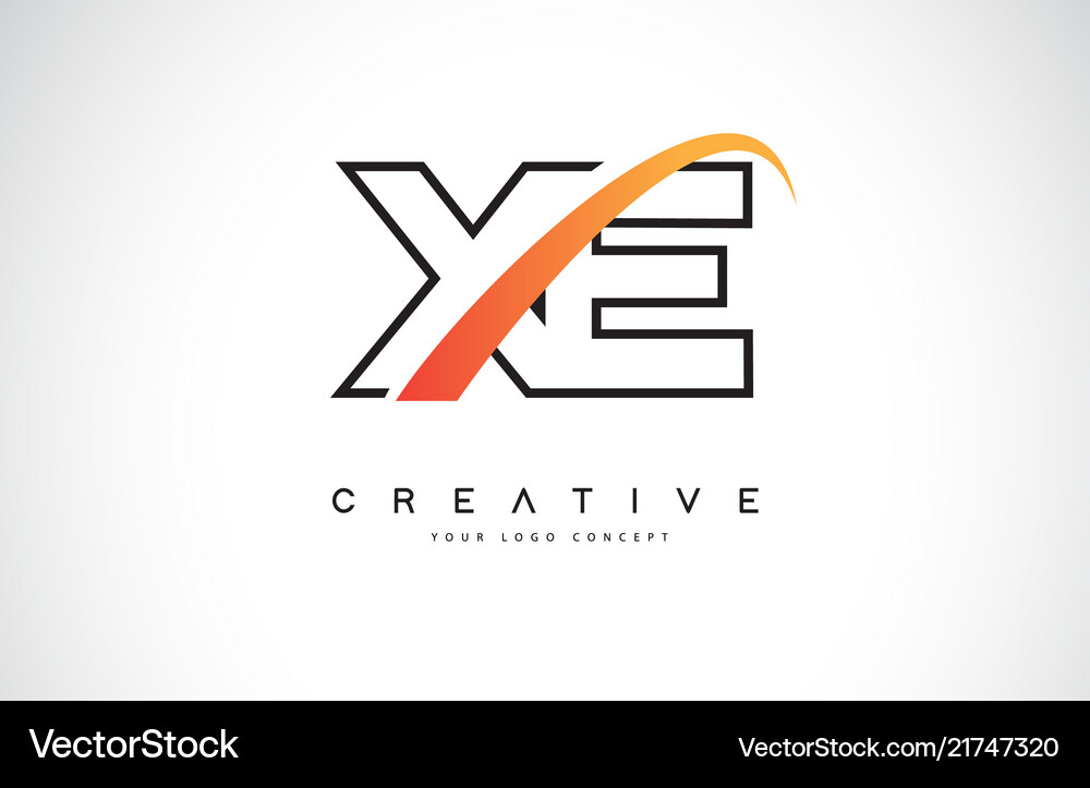 Xe x e swoosh letter logo design with modern Vector Image
