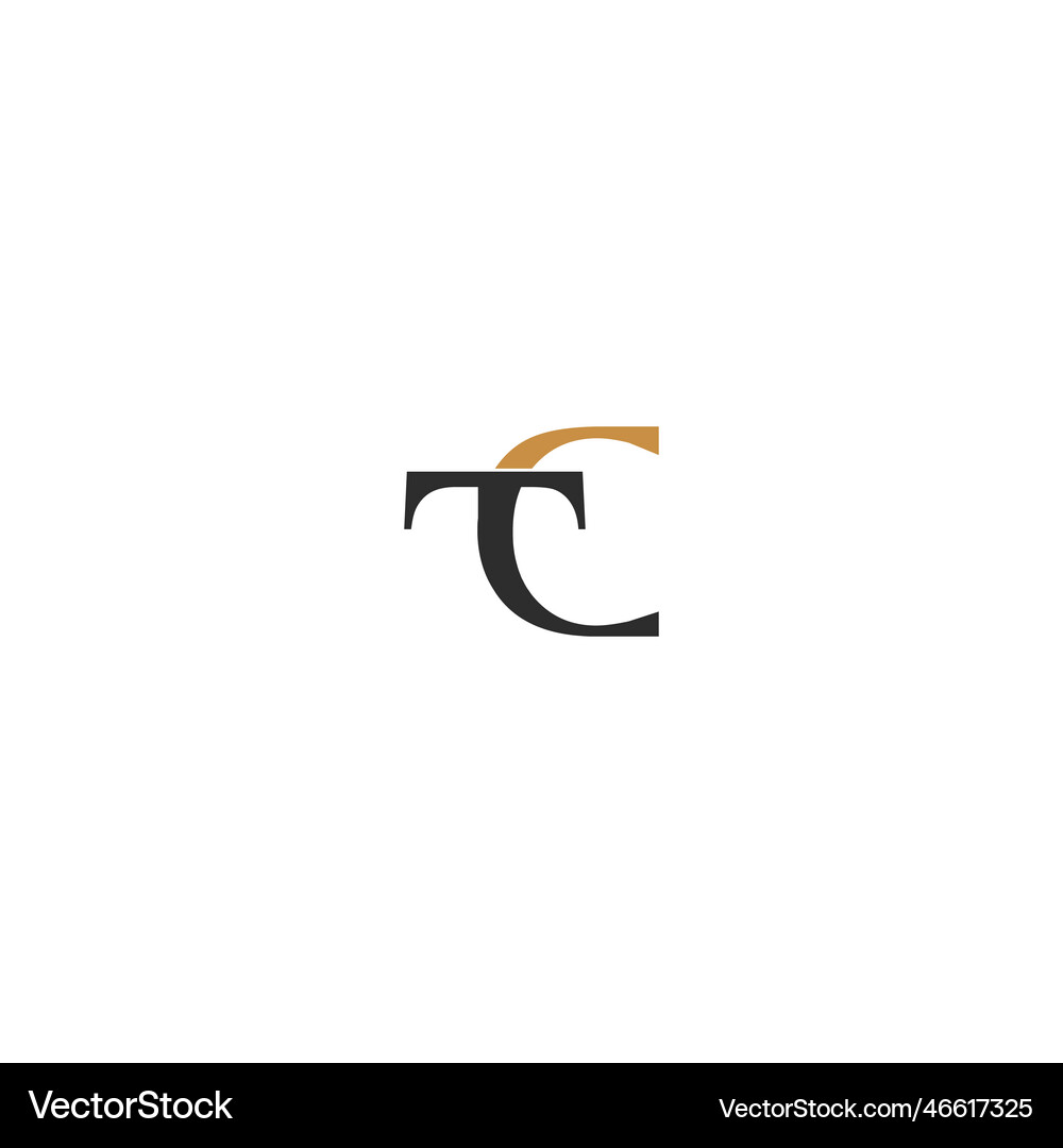 Alphabet initials logo ct tc c and t Royalty Free Vector