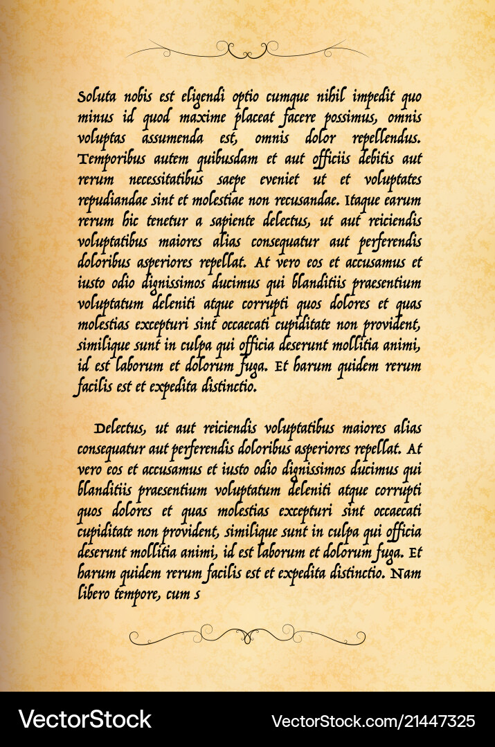 Ancient page from manuscript on latin with no Vector Image