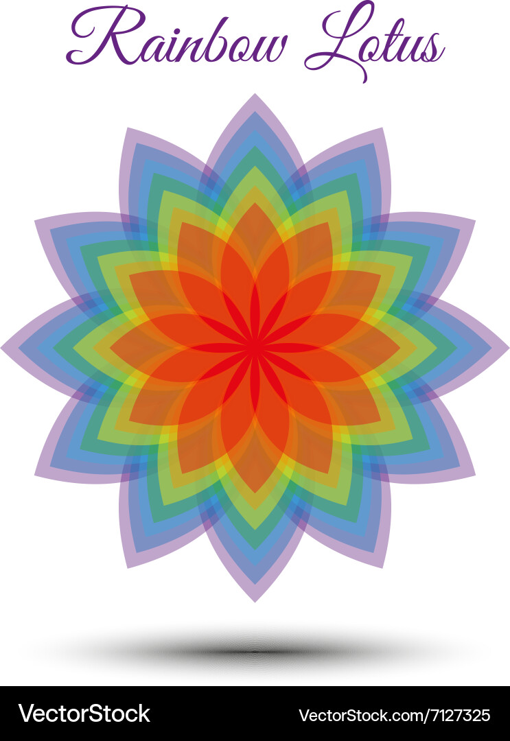Beautiful rainbow lotus flower Royalty Free Vector Image