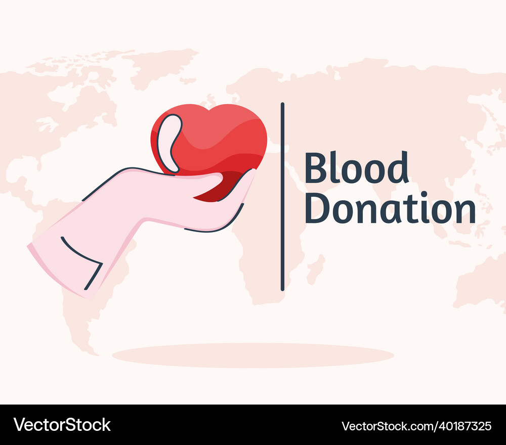 Blood donation campaign poster Royalty Free Vector Image