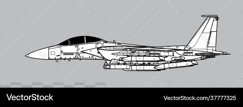 Boeing f-15e strike eagle plus agm-158 jassm Vector Image