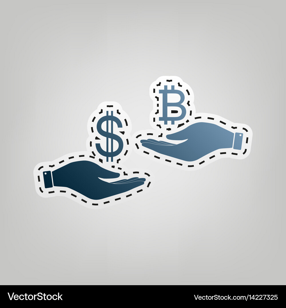 Currency exchange from hand to hand dollar Vector Image