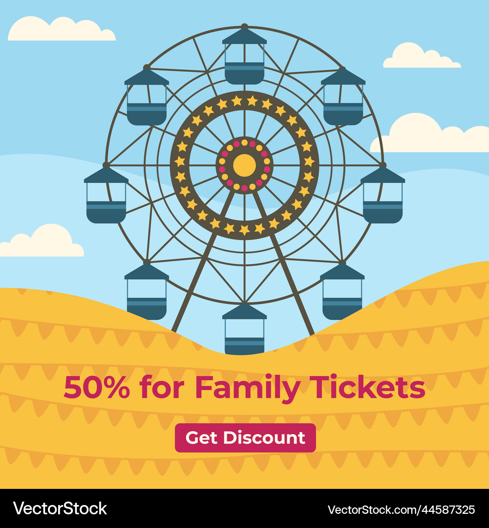 Funfair festival amusement park posts set Vector Image