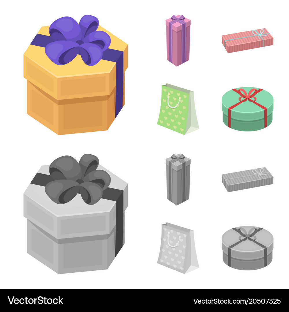 Gift box with bow baggifts and certificates Vector Image