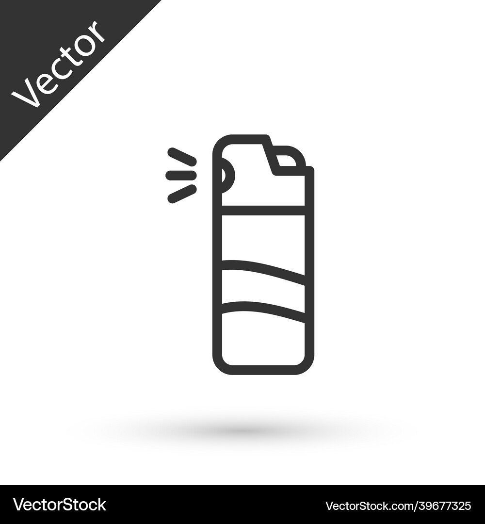 Grey line pepper spray icon isolated on white Vector Image
