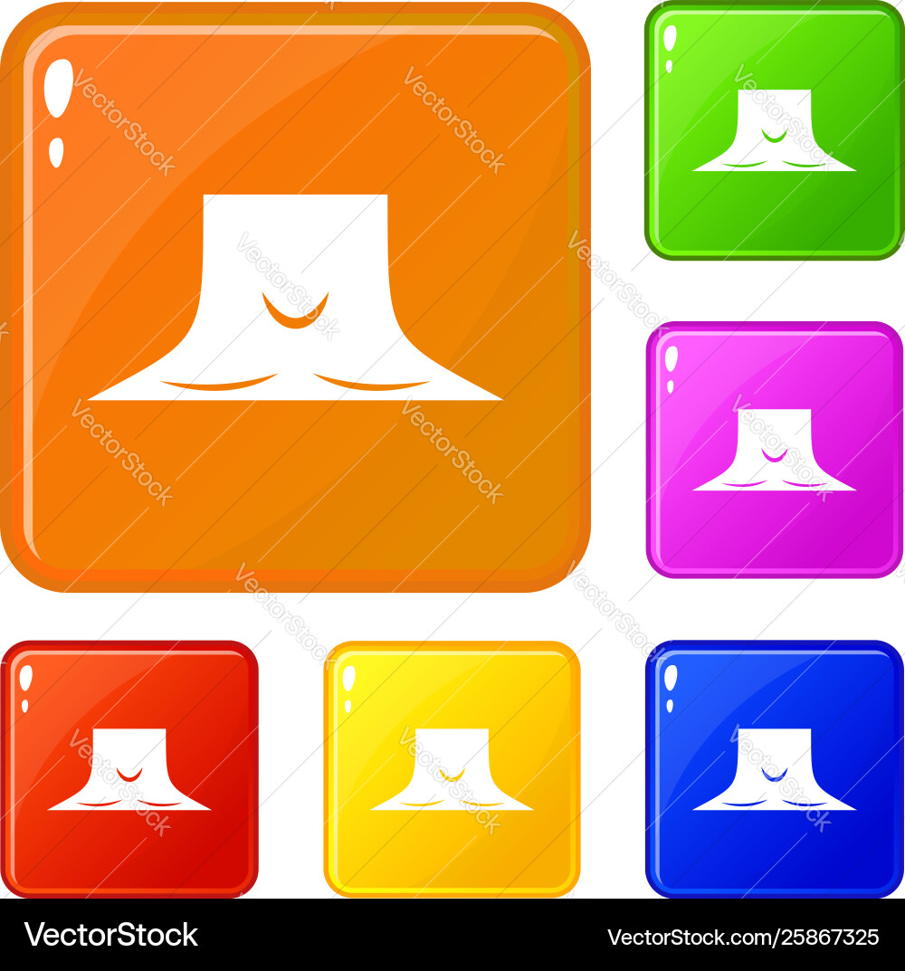 Human neck icons set color Royalty Free Vector Image