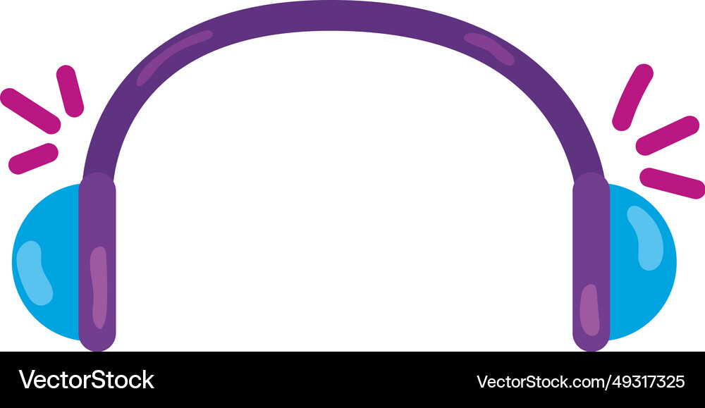 Isolated colored headphones icon Royalty Free Vector Image