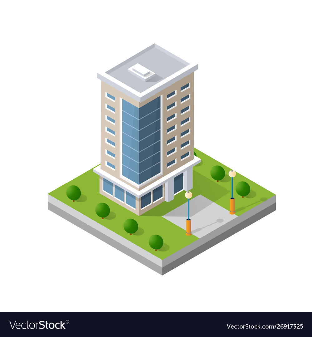 Isometric 3d module block Royalty Free Vector Image