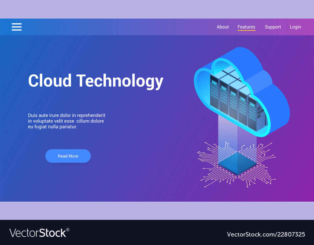 Isometric cloud technology theme Royalty Free Vector Image