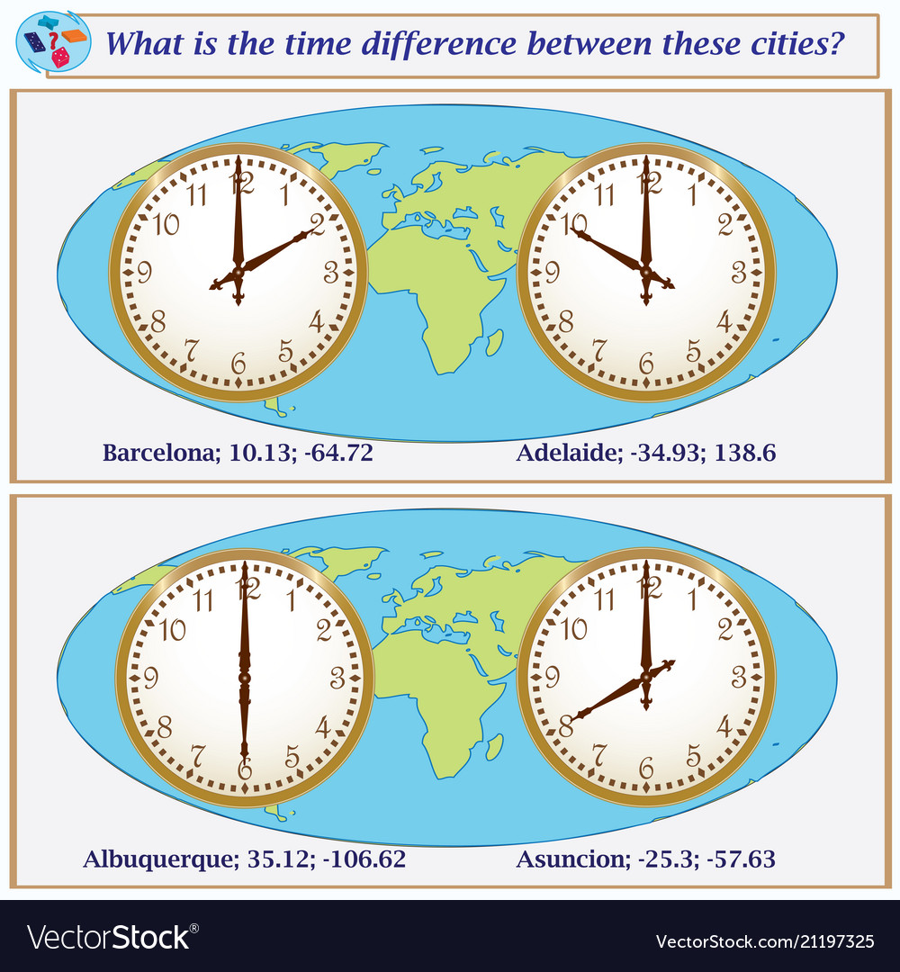 Logical task what is the time difference between Vector Image