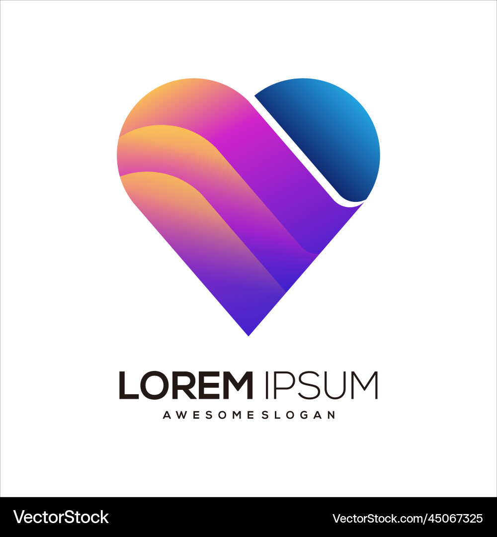 Love colorful logo design Royalty Free Vector Image