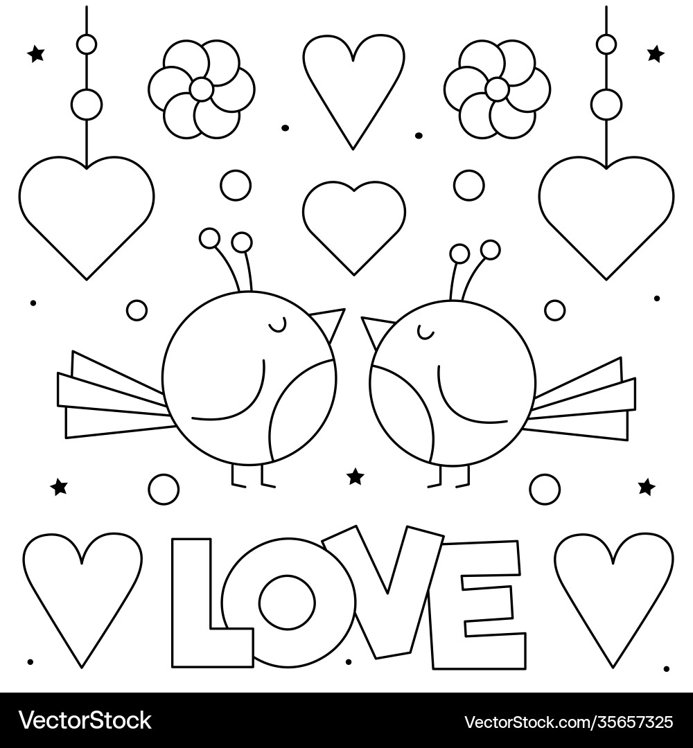 Love coloring page couple Royalty Free Vector Image