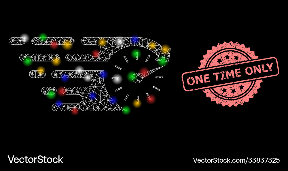 Rubber one time only stamp seal and mesh time Vector Image