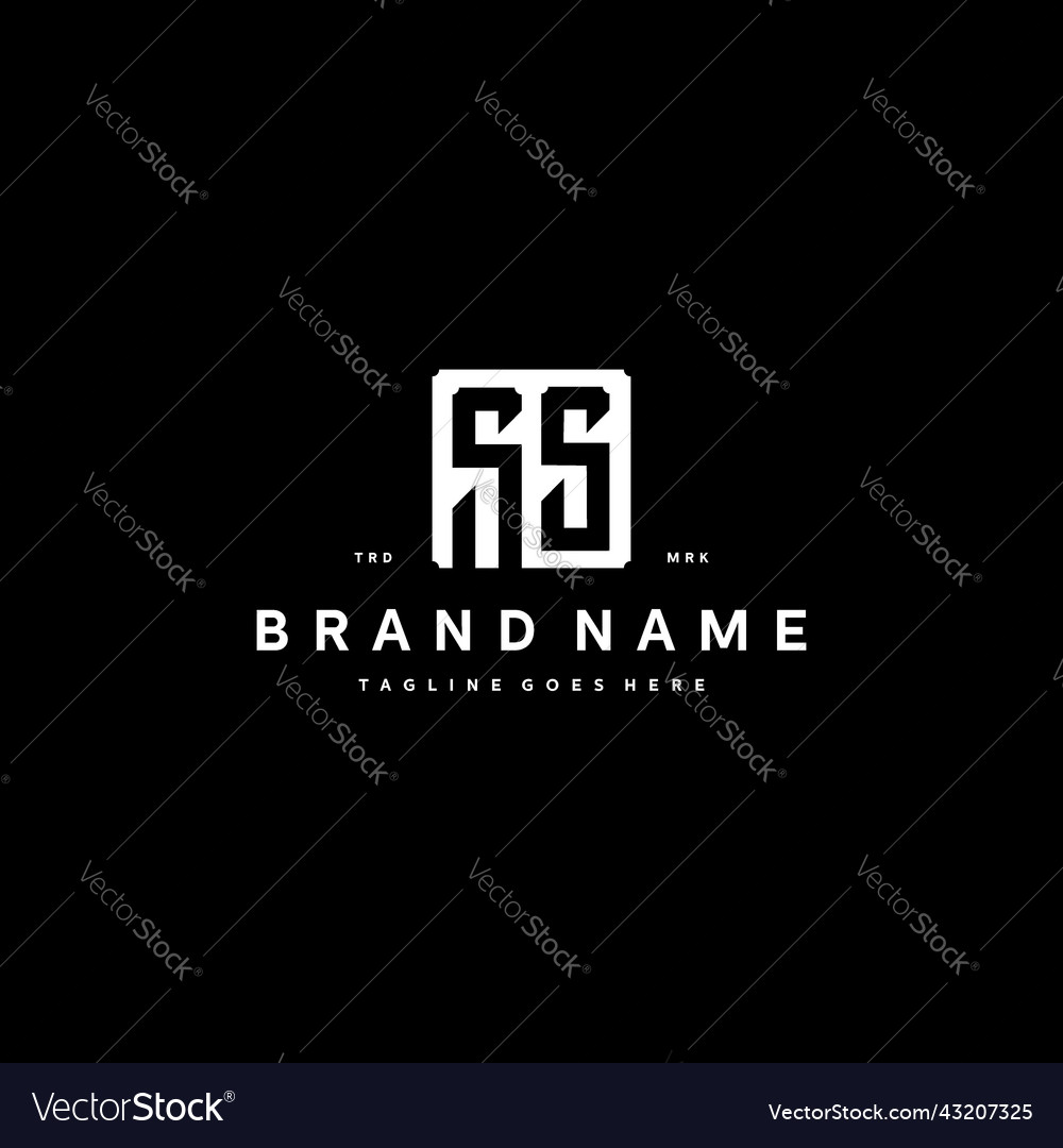 Ss monogram logo design with square rectangular Vector Image