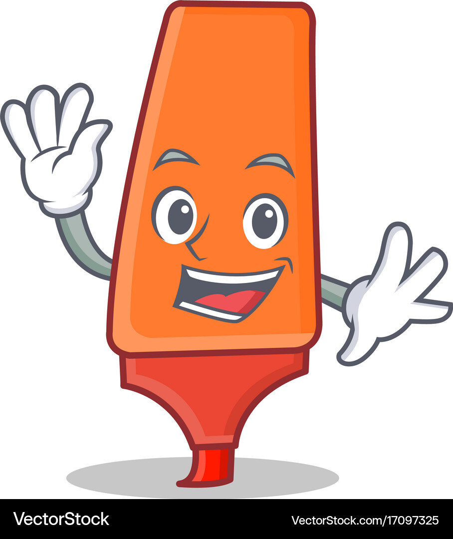 Waving highlighter cartoon character style Vector Image