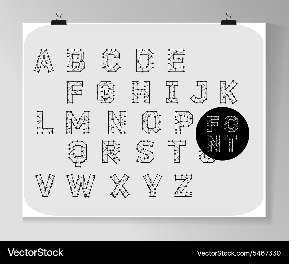 Abstract polygonal letter in cosmic style Vector Image