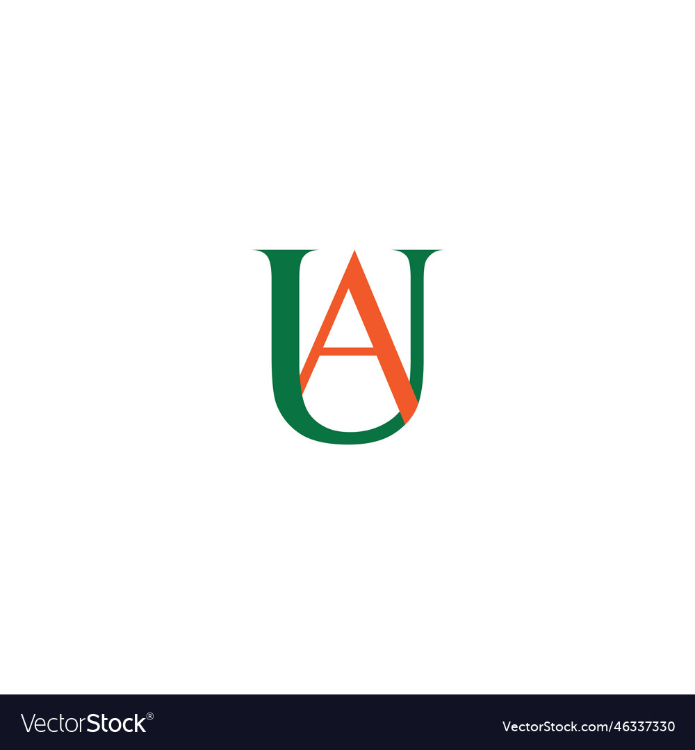 Alphabet initials logo au ua a and u Royalty Free Vector