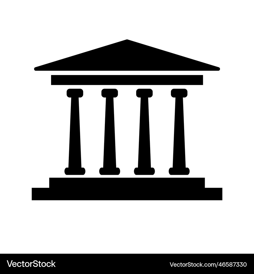 Ancient temple icon or heritage or museum Vector Image