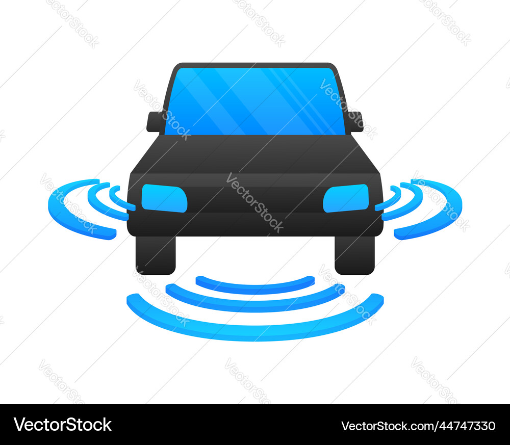 Autonomous self-driving car driverless Royalty Free Vector