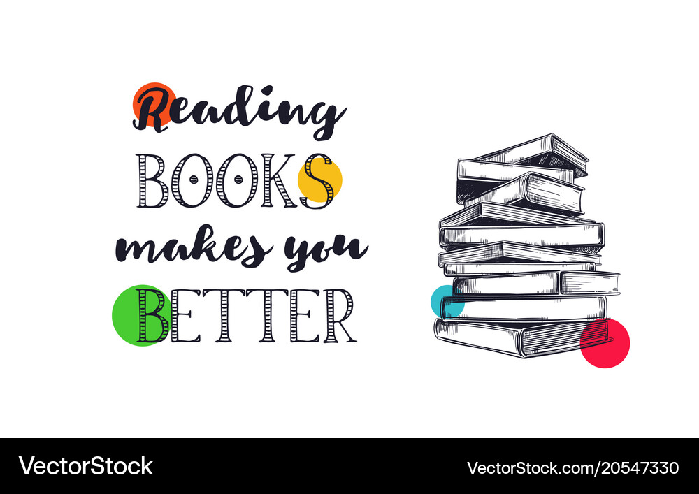 Books hand drawn poster 2 Royalty Free Vector Image
