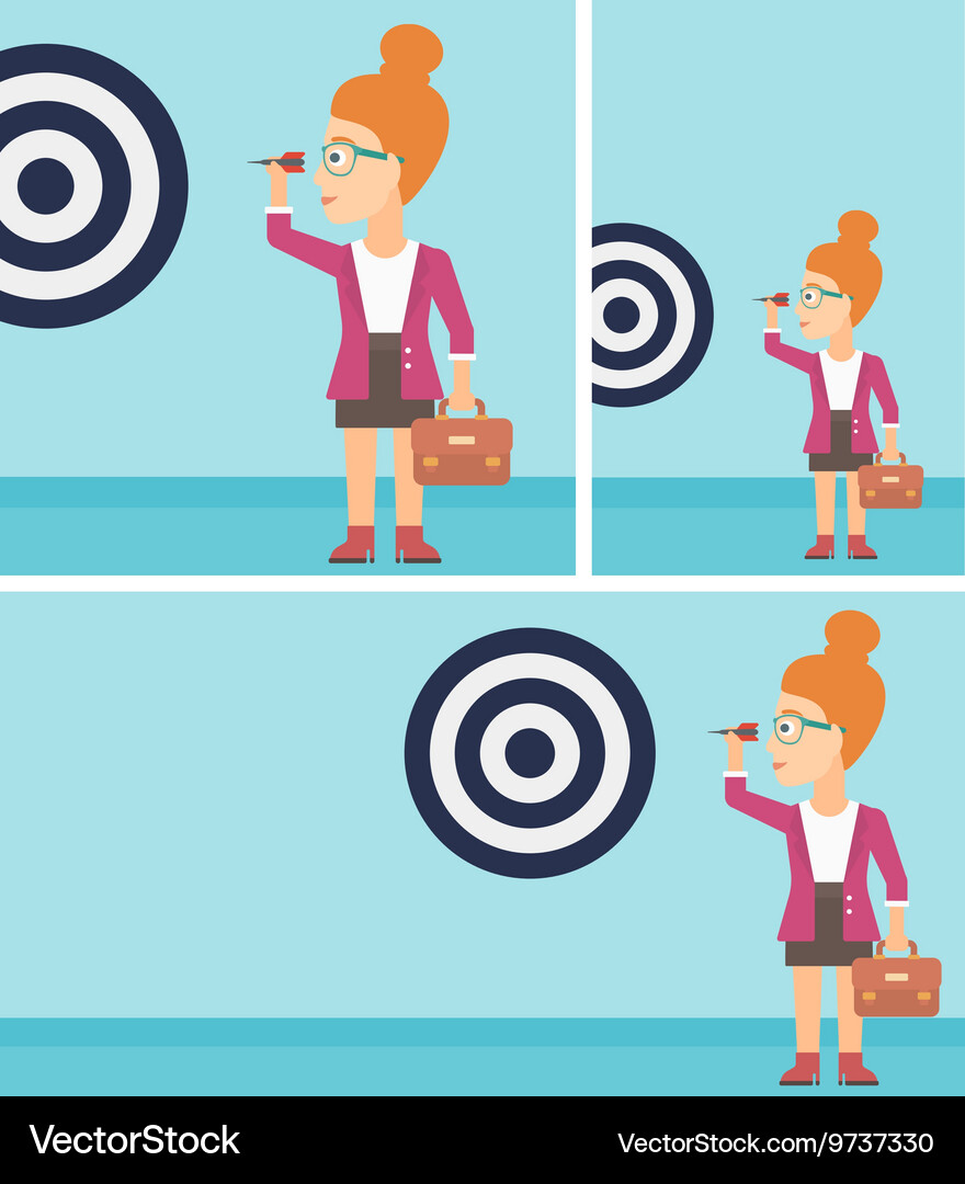 Businesswoman and target board Royalty Free Vector Image