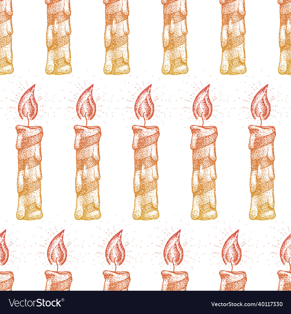 Candle dotwork seamless pattern Royalty Free Vector Image