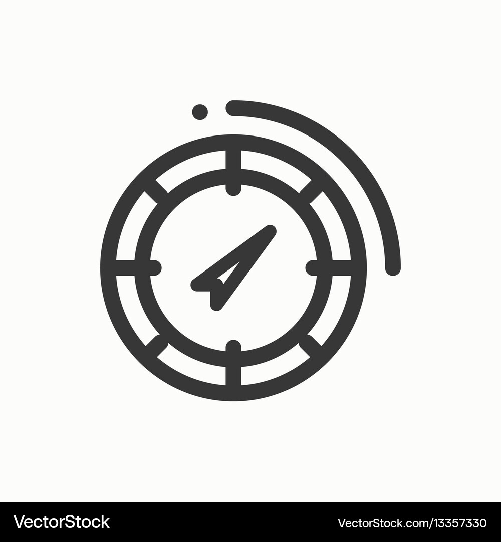 Compass line simple icon weather symbols Vector Image