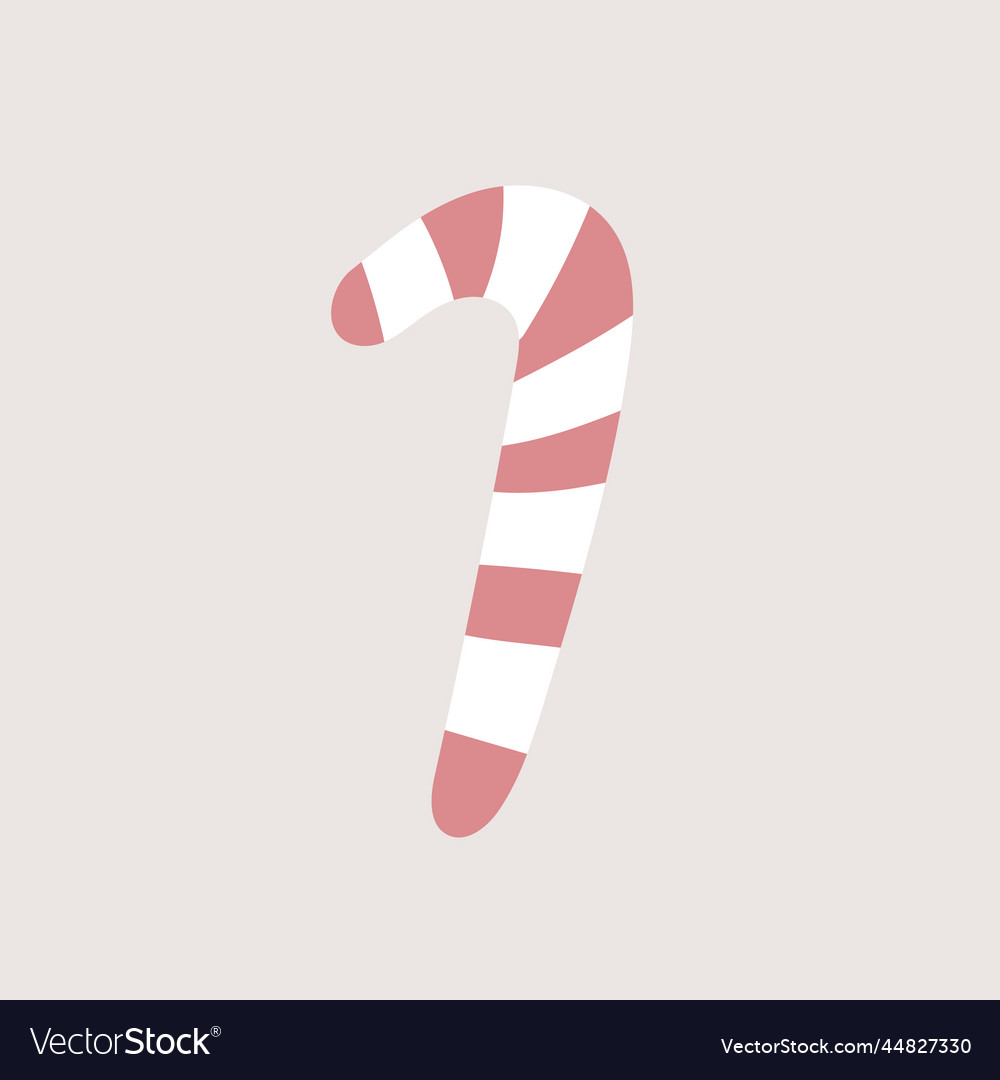 Cute christmas candy cane - icon in pink Vector Image