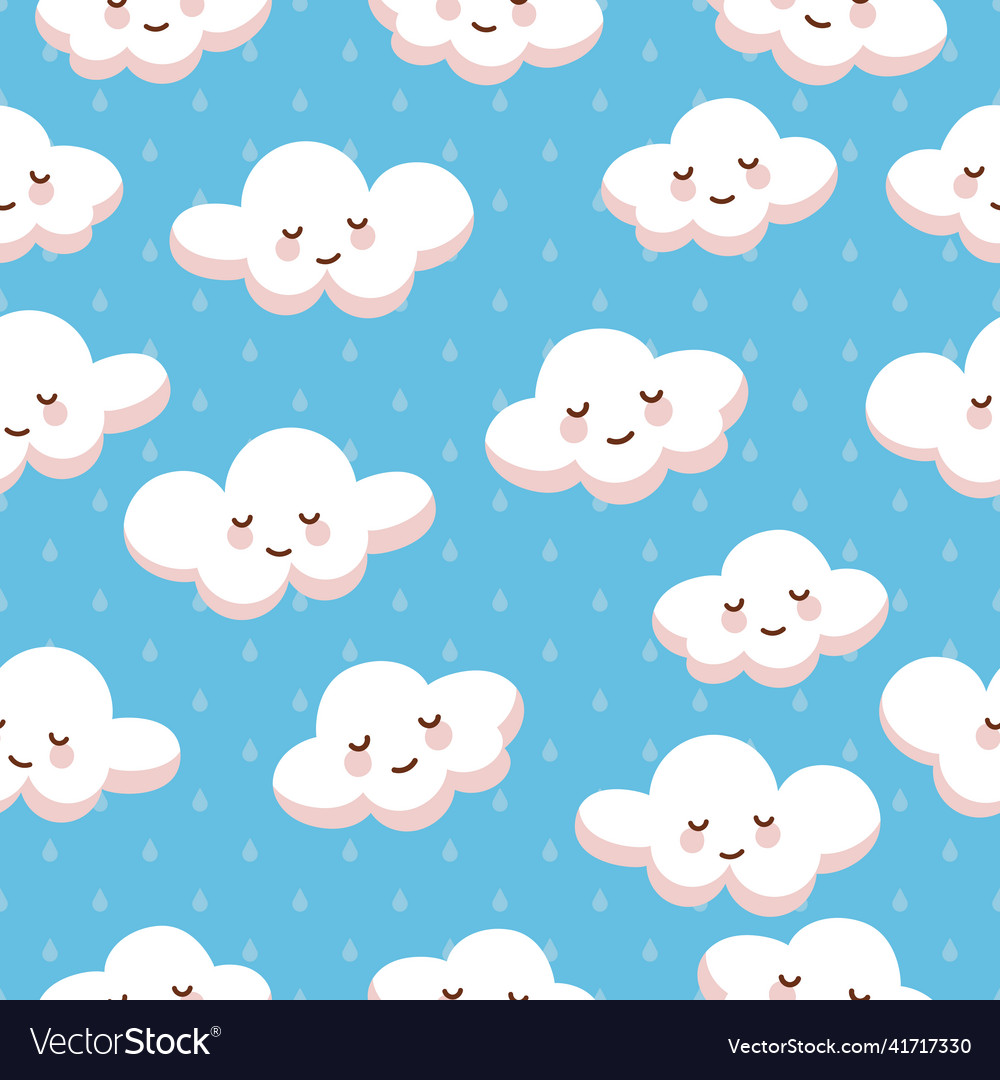 Cute clouds seamless pattern Royalty Free Vector Image