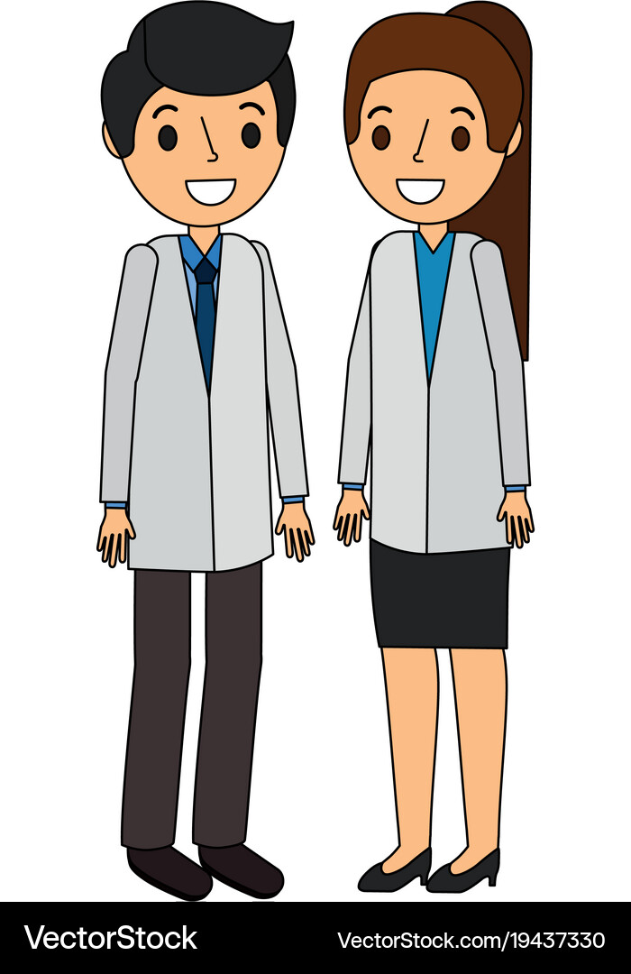 Doctors couple avatars characters Royalty Free Vector Image