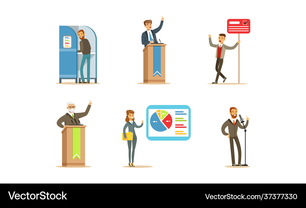 Election campaign set people voting at polls Vector Image