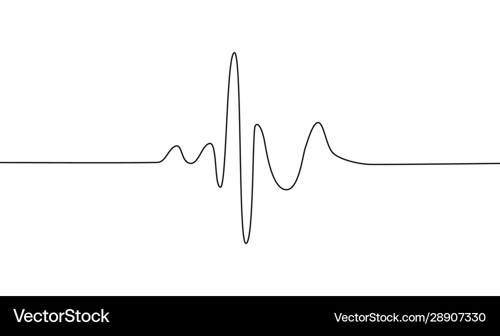 Human heart and rhythm silhouette single Vector Image