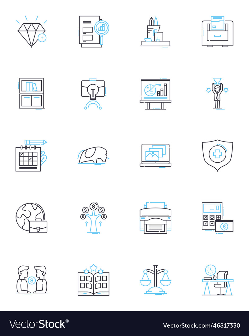 Imperative company linear icons set innovation Vector Image Imperative company linear icons set innovation Vector Image