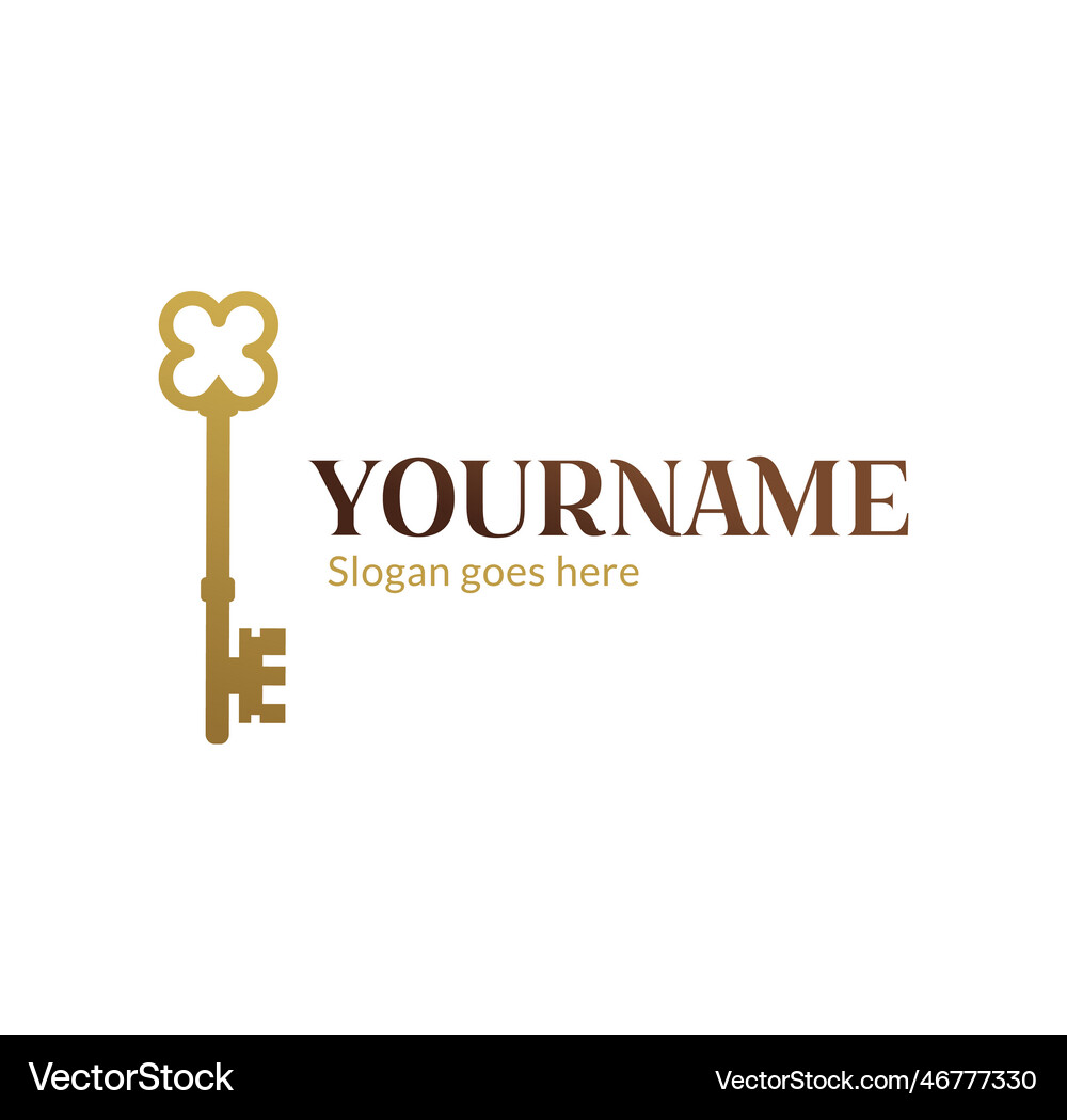 Old key house icon logo silhouette Royalty Free Vector Image