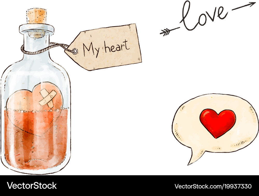 Set of love elements for valentines day Royalty Free Vector